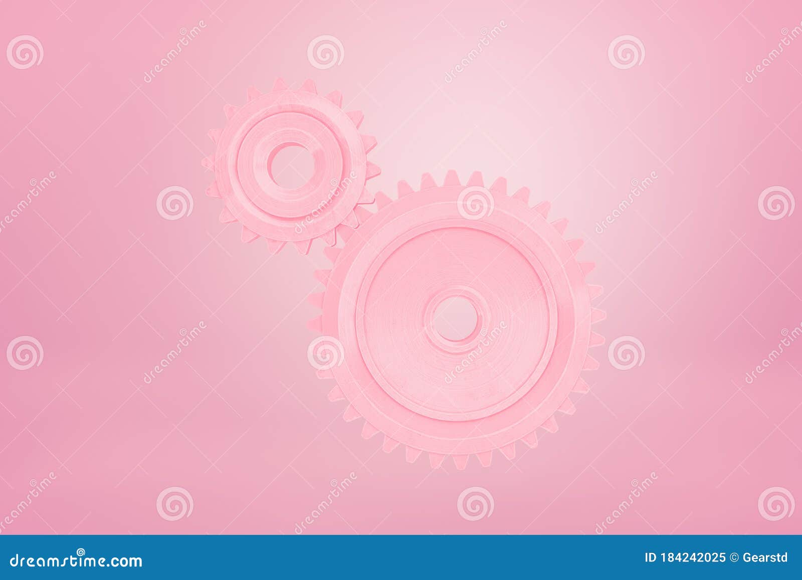3d Close-up Rendering of Two Pink Cogwheels Floating on Pink Background ...