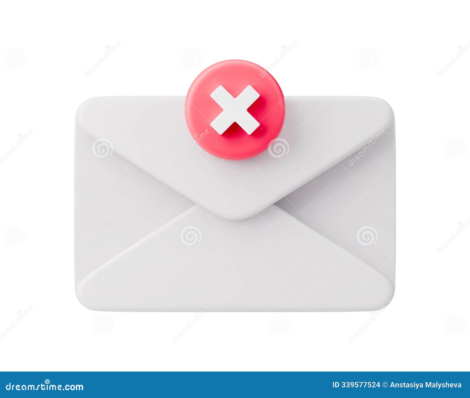 3d Closed Mail with Error Sign Stock Illustration - Illustration of ...
