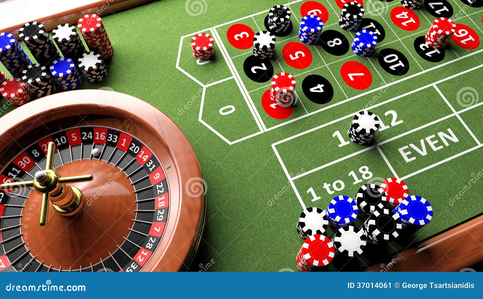 3D closeup of casino table stock illustration. Illustration of chips ...