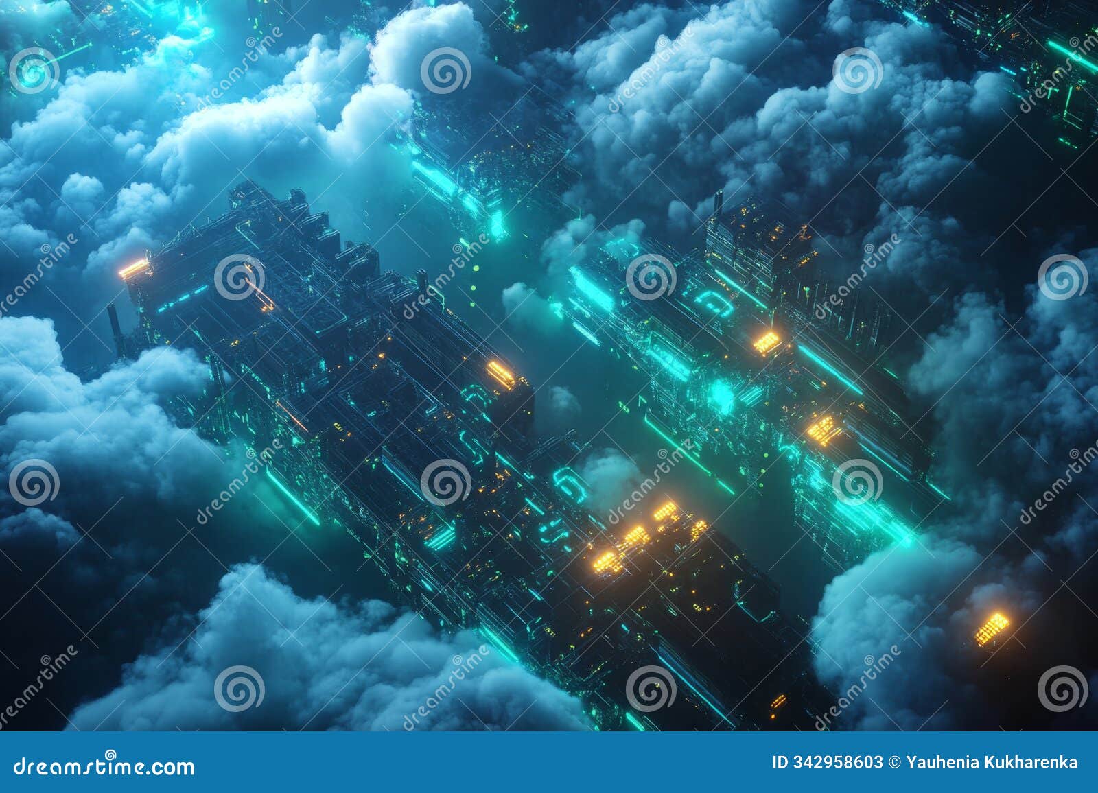 3D Cloud Architecture Visualization Royalty-Free Stock Photo ...