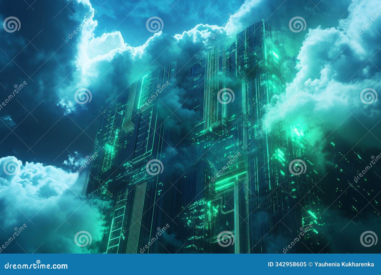 3D Cloud Architecture Visualization Royalty-Free Stock Photo ...