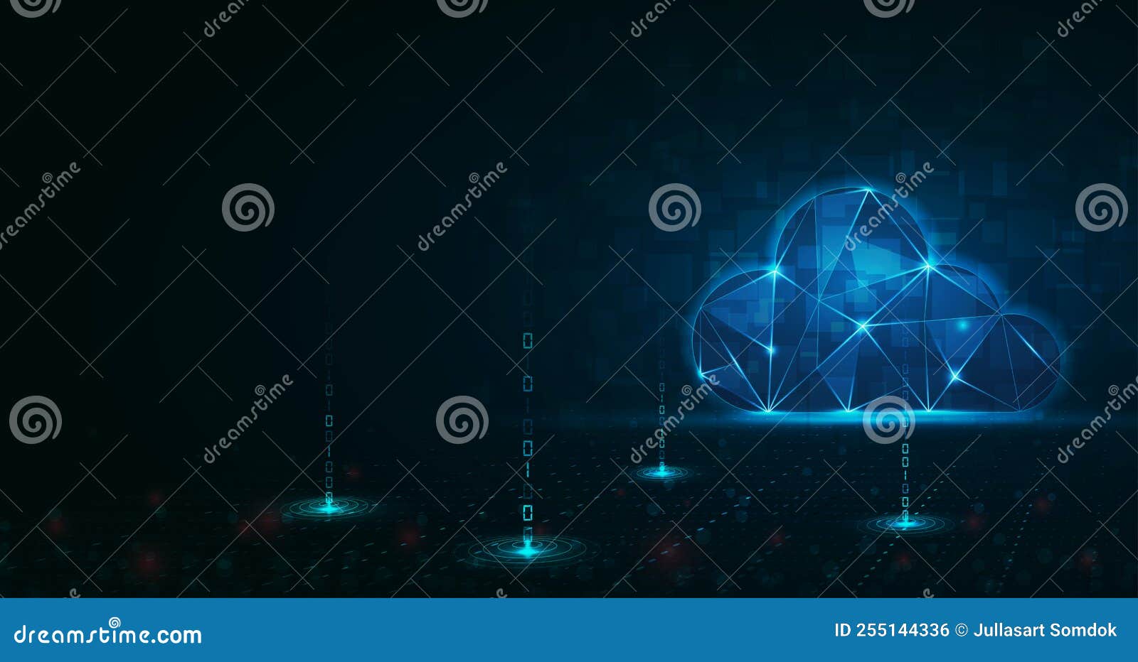 3D Cloud Background for Cloud Computing in Vector Format. Transferring ...