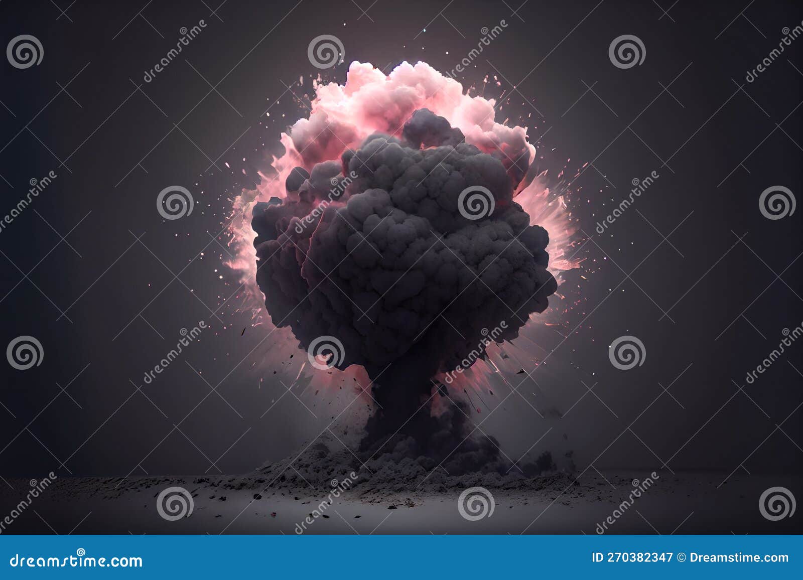 3d Cloud of Black Smoke from the Explosion. Generative AI Stock ...