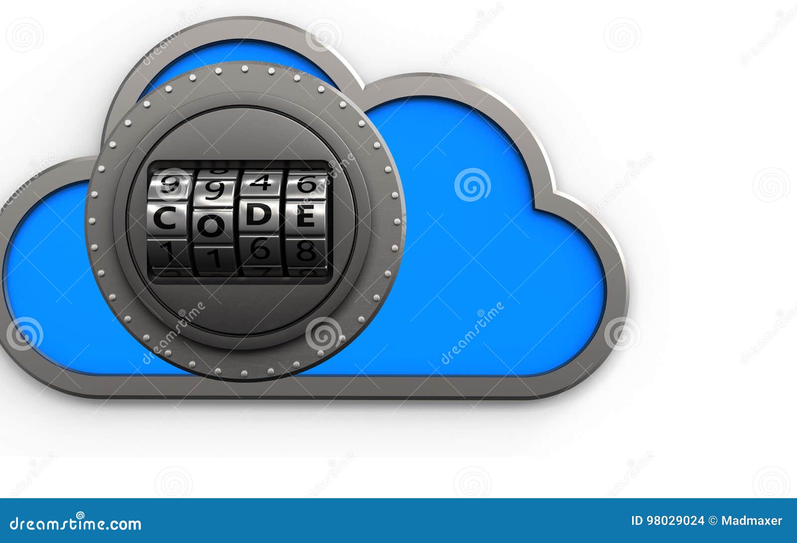 3d cloud code dial stock illustration. Illustration of corporate - 98029024
