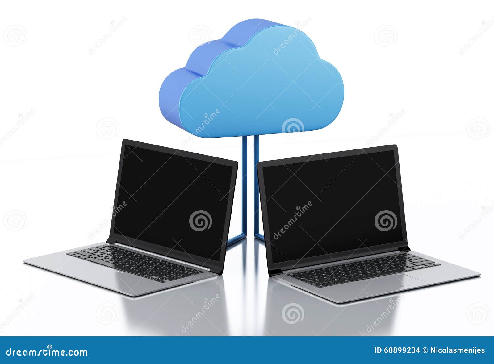3d Cloud computing concept stock illustration. Illustration of blue ...