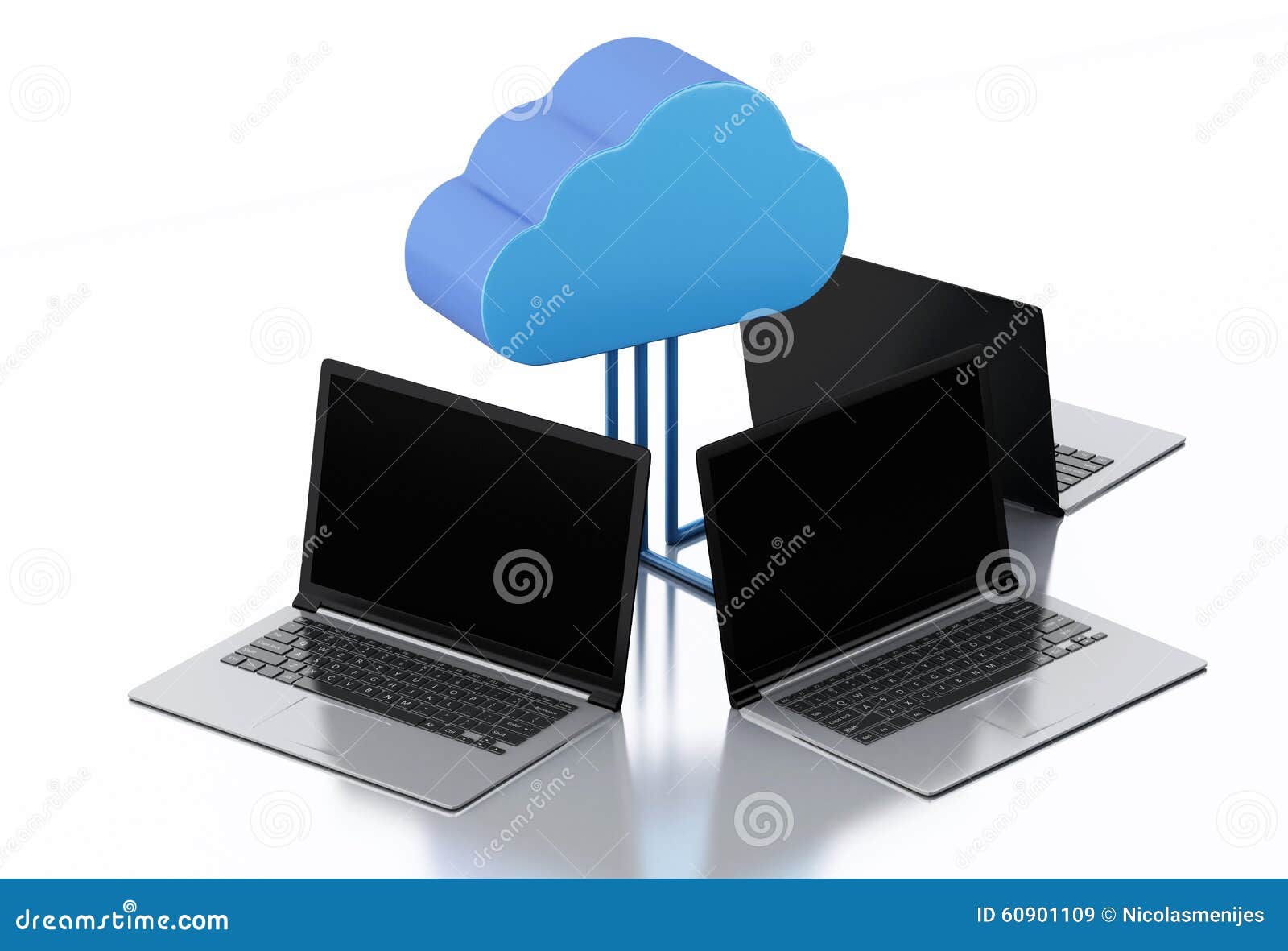 3d Cloud computing concept stock illustration. Illustration of ...