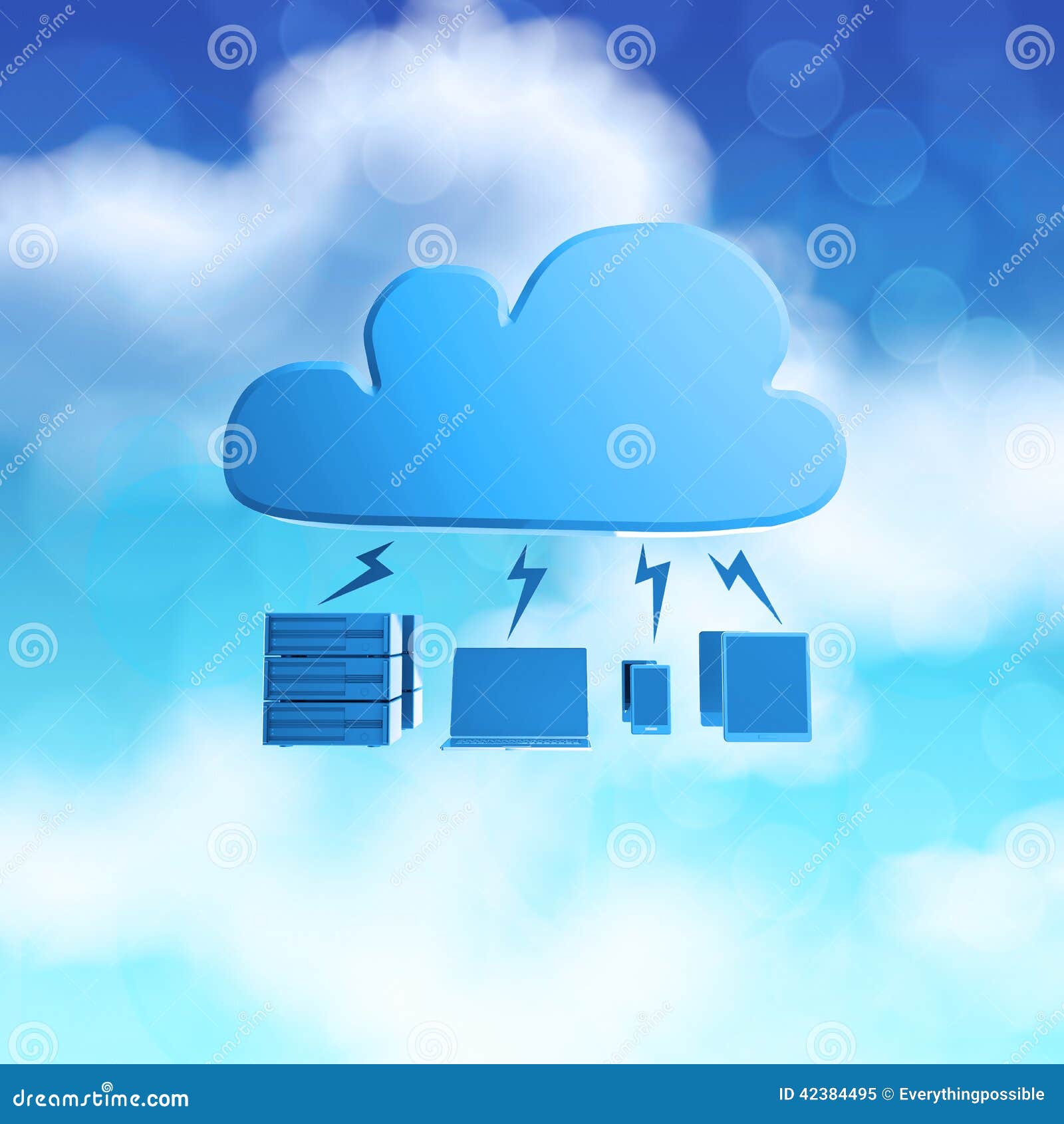 3d Cloud Computing Diagram Icon Stock Illustration - Illustration of ...