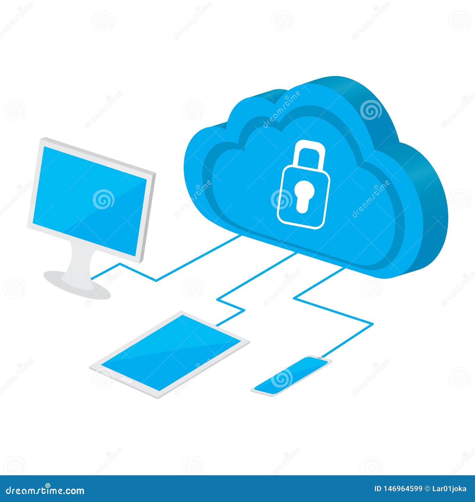 3d Cloud Computing Icon Connected To Devices Stock Vector ...