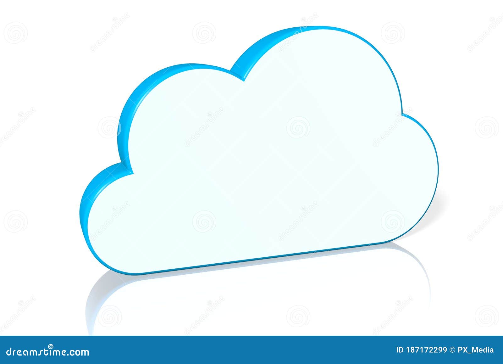 3D Cloud Shape - Cloud Computing Concept Stock Illustration ...