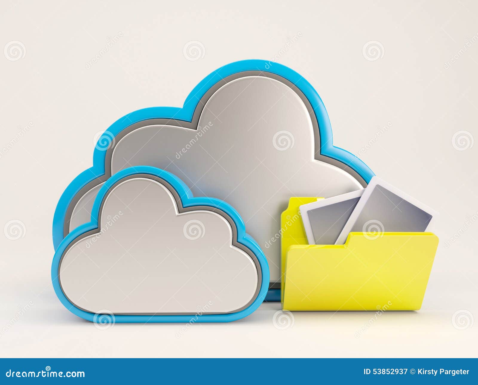 3D Cloud Drive Icon stock illustration. Illustration of media - 53852937