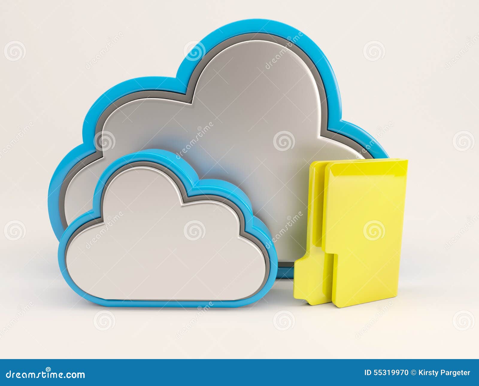 3D Cloud Drive Icon stock illustration. Illustration of document - 55319970