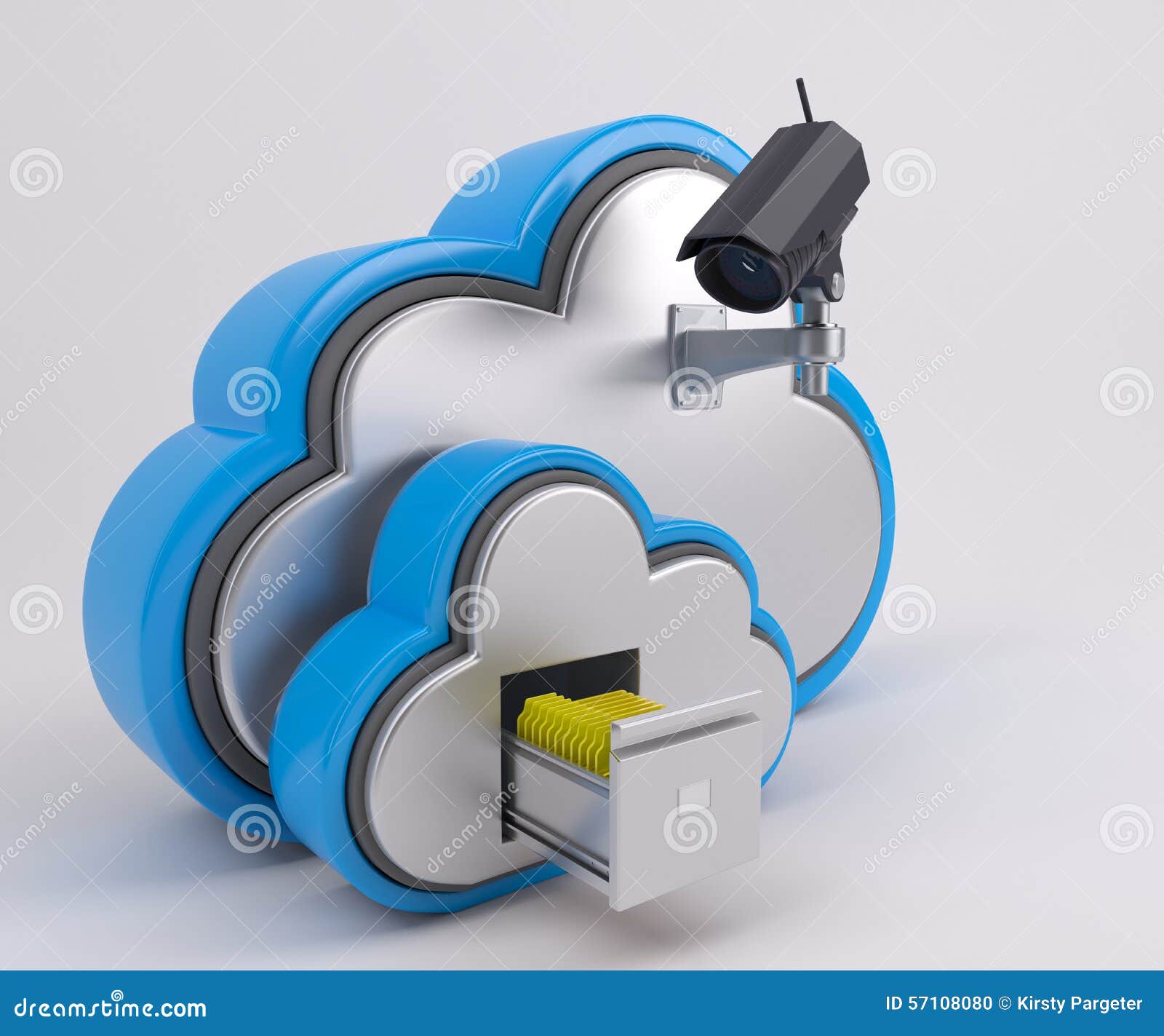 3D Cloud Drive Icon stock illustration. Illustration of communication ...