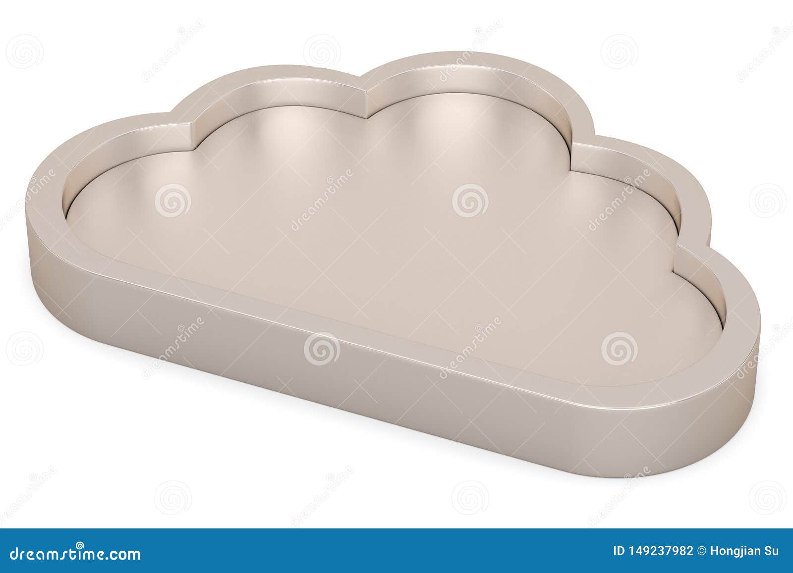 3D Cloud Logo Isolated on White Background. 3D Illustration Stock ...