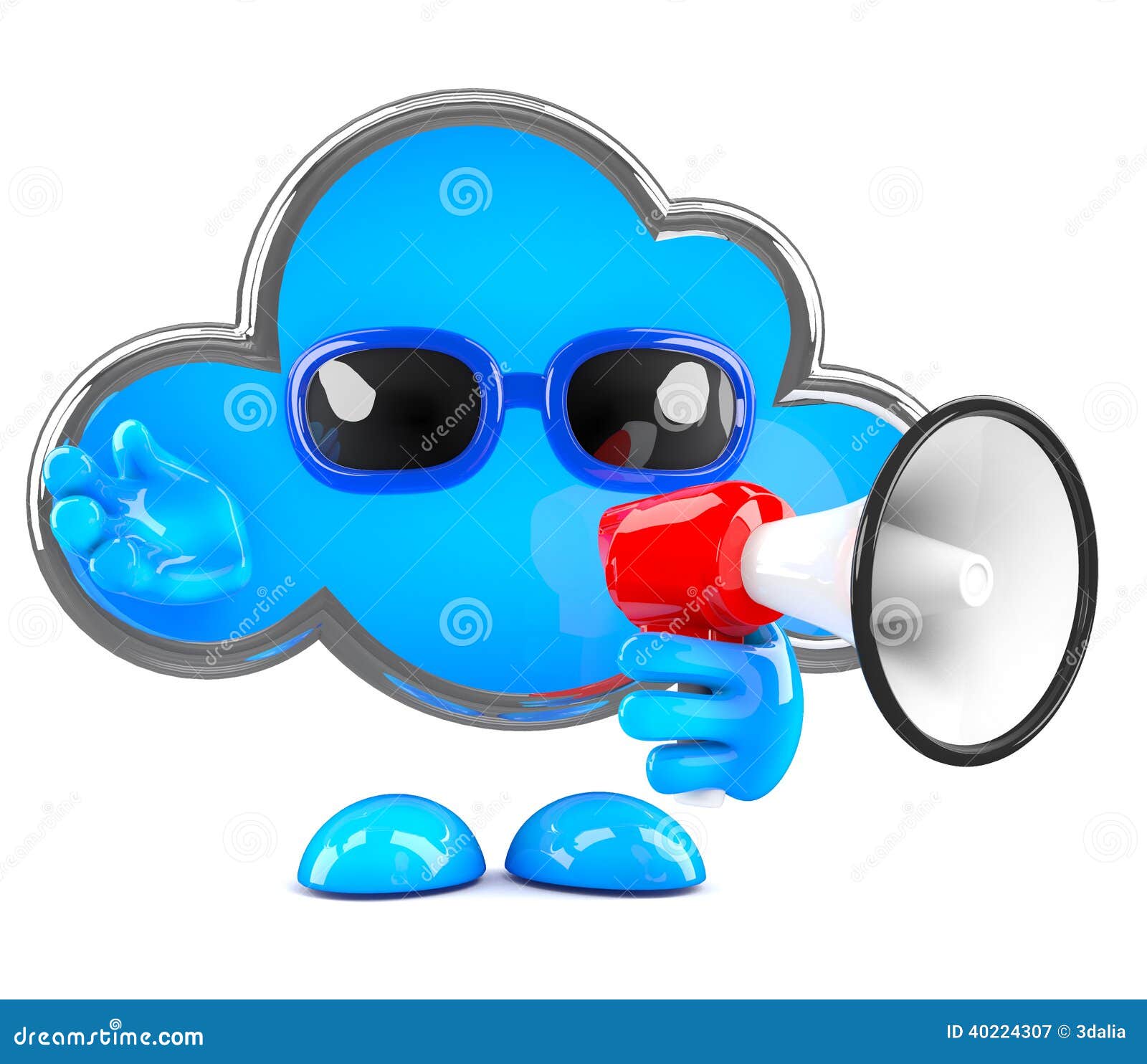 3d Cloud is loud stock illustration. Illustration of megaphone - 40224307