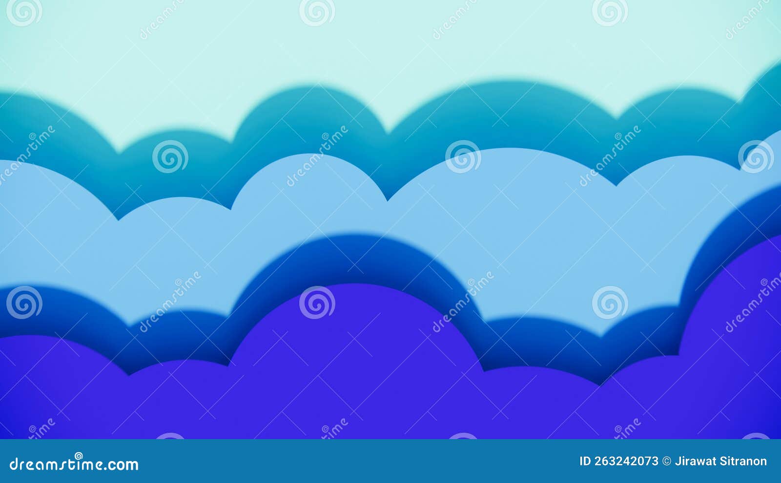Abstract Color 3D Cloud Shape Background with Light Blue and Dark Blue ...