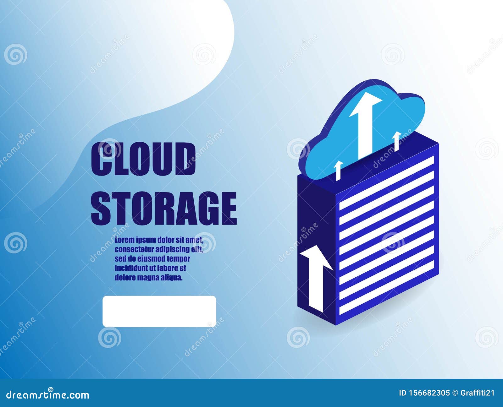 3d Cloud Storage for Marketing Design. Data Management. Banner, Poster ...