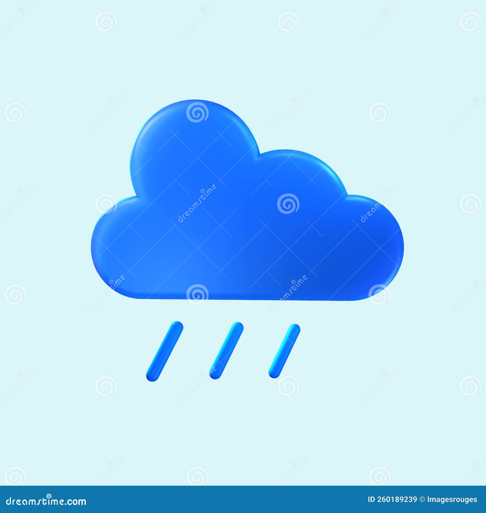 3d Cloudy and Raining Icon To Know the Weather in an Application or on ...