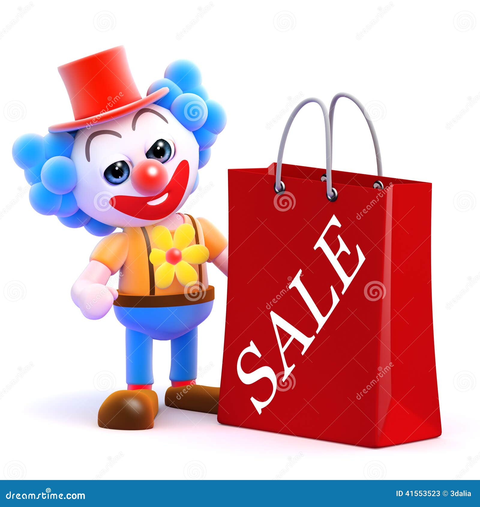 3d Clown Has Been To the Sales Stock Illustration - Illustration of ...