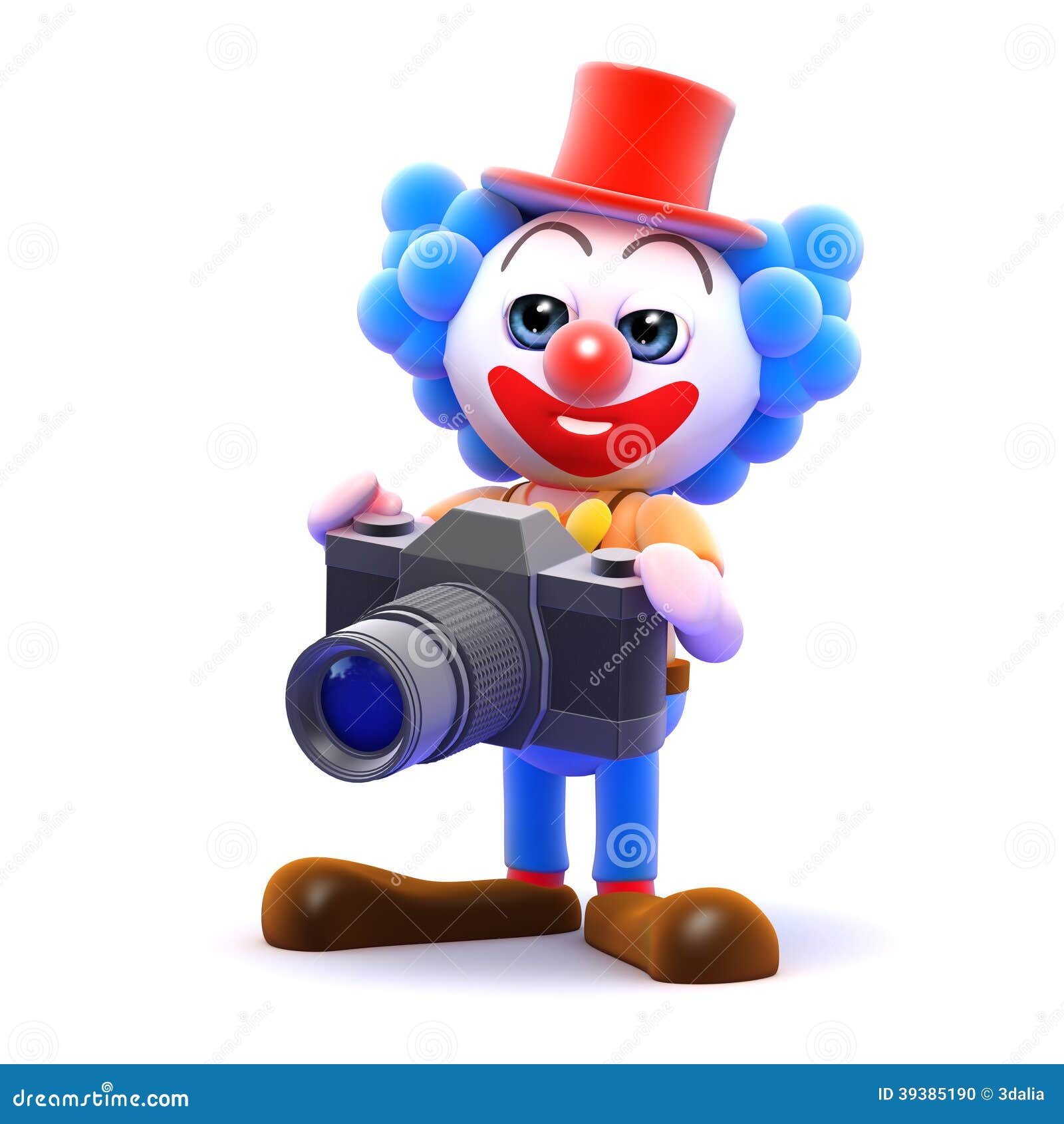 3d Clown photographer stock illustration. Illustration of idiot - 39385190
