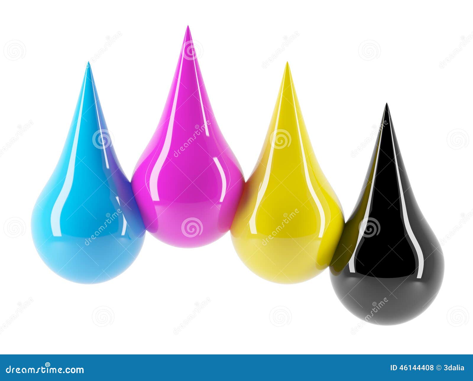 3d CMYK paint drips stock illustration. Illustration of printing - 46144408