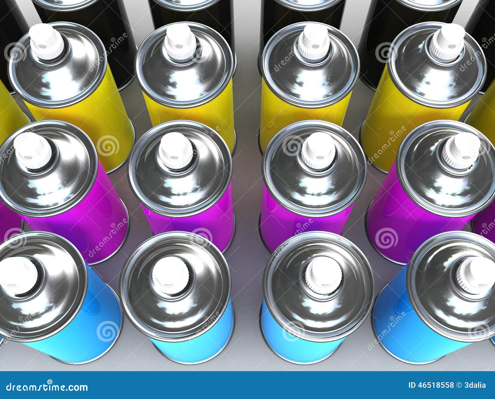 3d Spraypaint Cans In Primary Colors Royalty-Free Stock Photography ...
