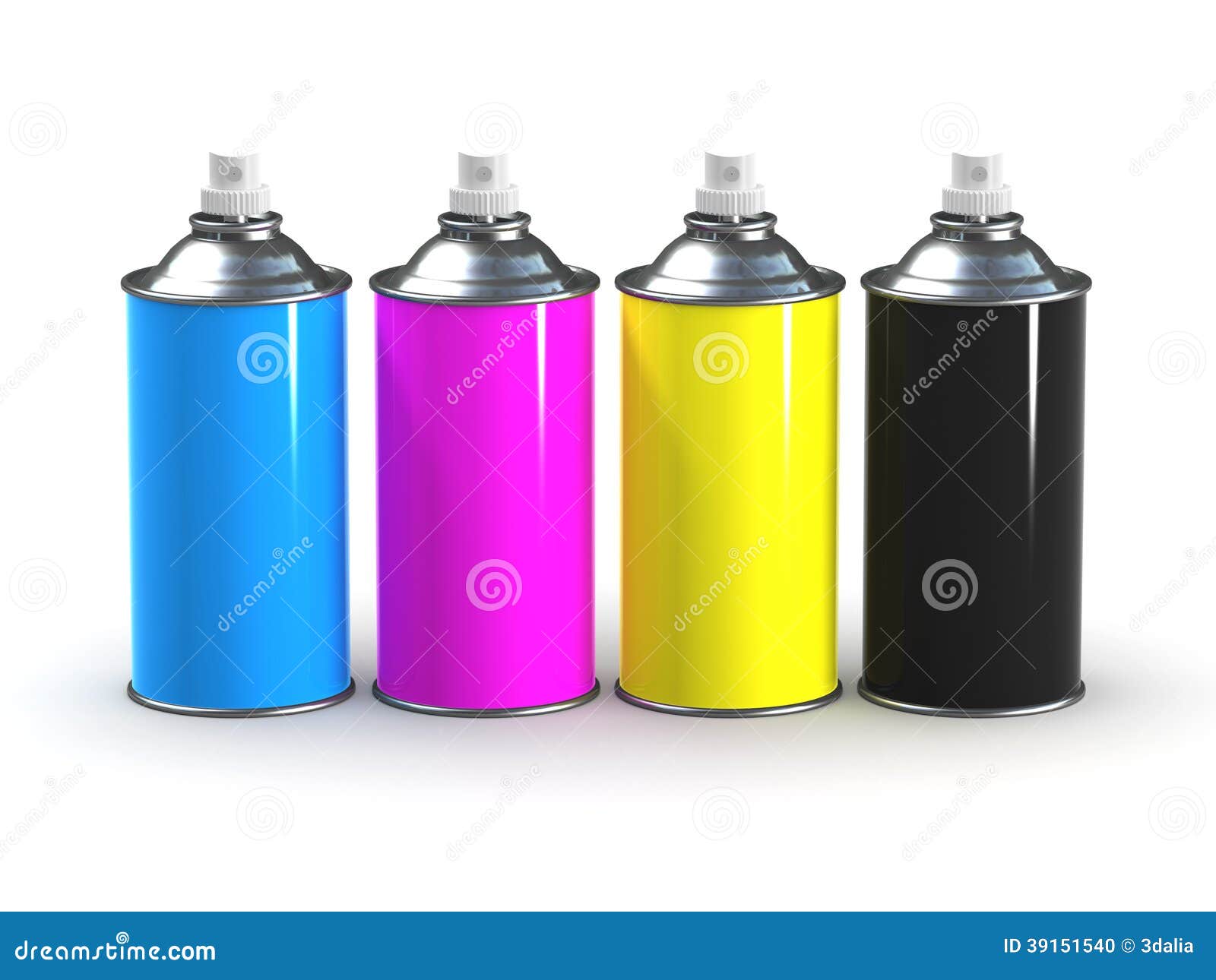 3d CMYK Spraycans stock illustration. Illustration of reflective - 39151540