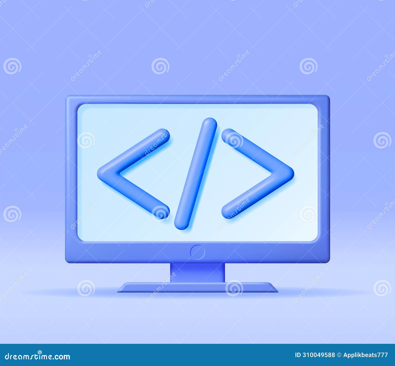 3d Code Icon on Computer stock vector. Illustration of browser - 310049588