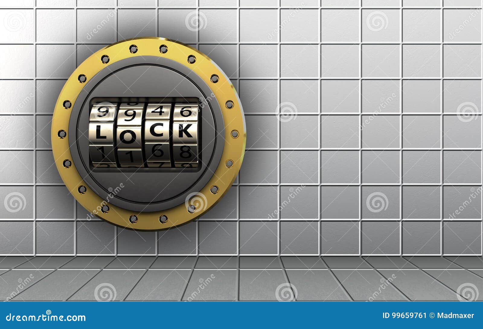 3d Code Lock Door Code Lock Door Stock Illustration - Illustration of ...