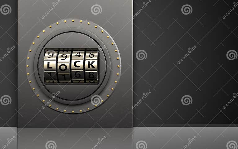 3d Code Lock Door Code Lock Door Stock Illustration - Illustration of ...