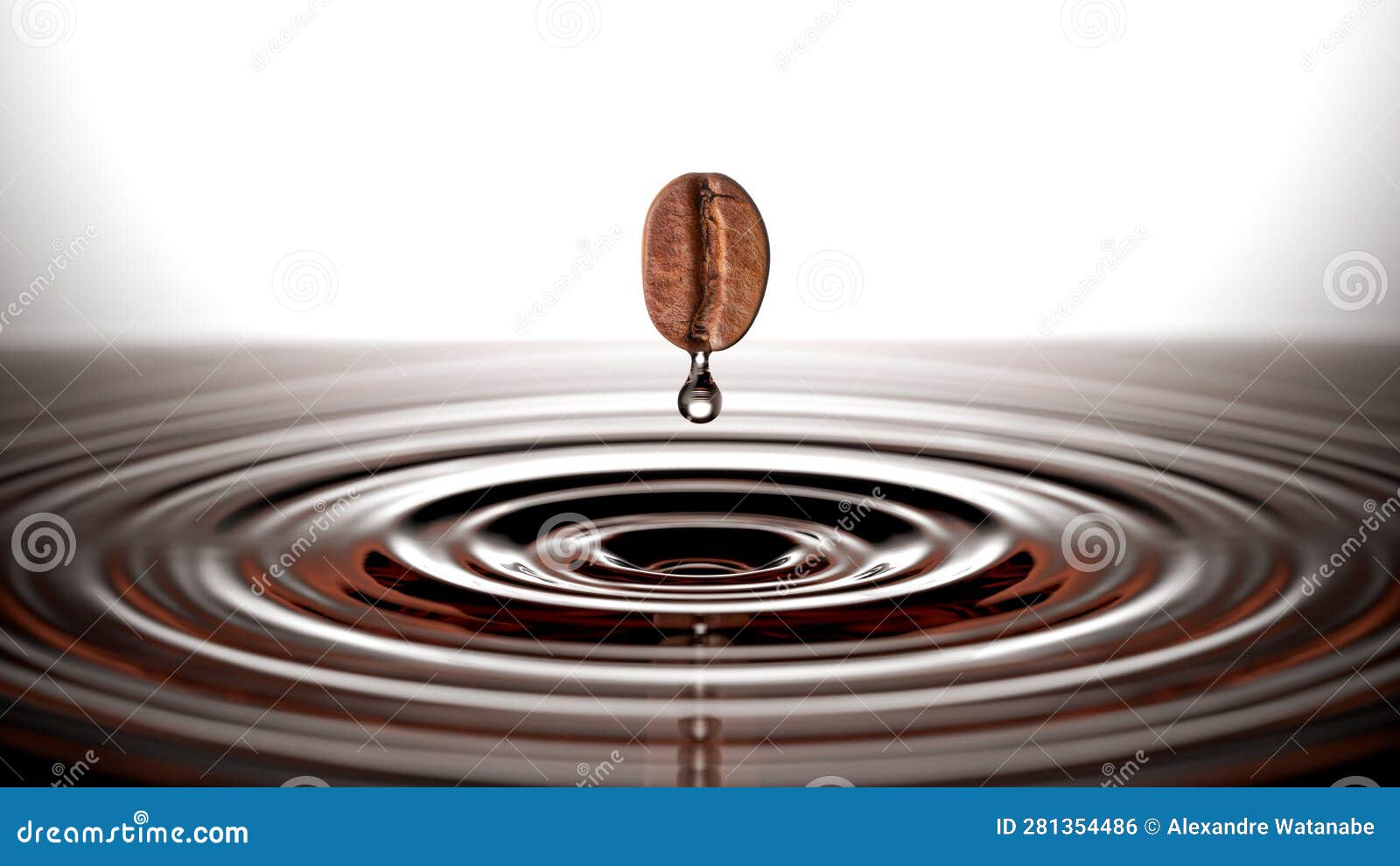 3D Coffee Bean with Liquid Droplet Stock Photo - Image of roast, drink ...