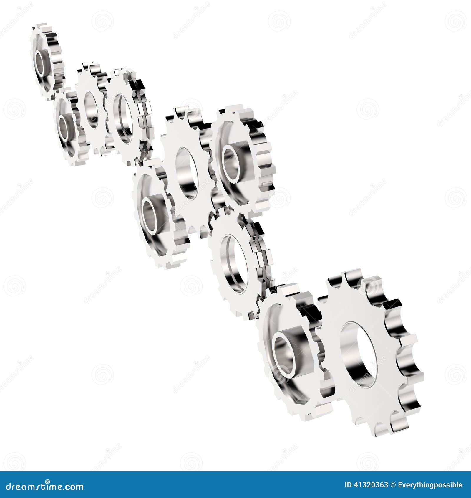 3d cog gear on white stock illustration. Illustration of cogwheel ...