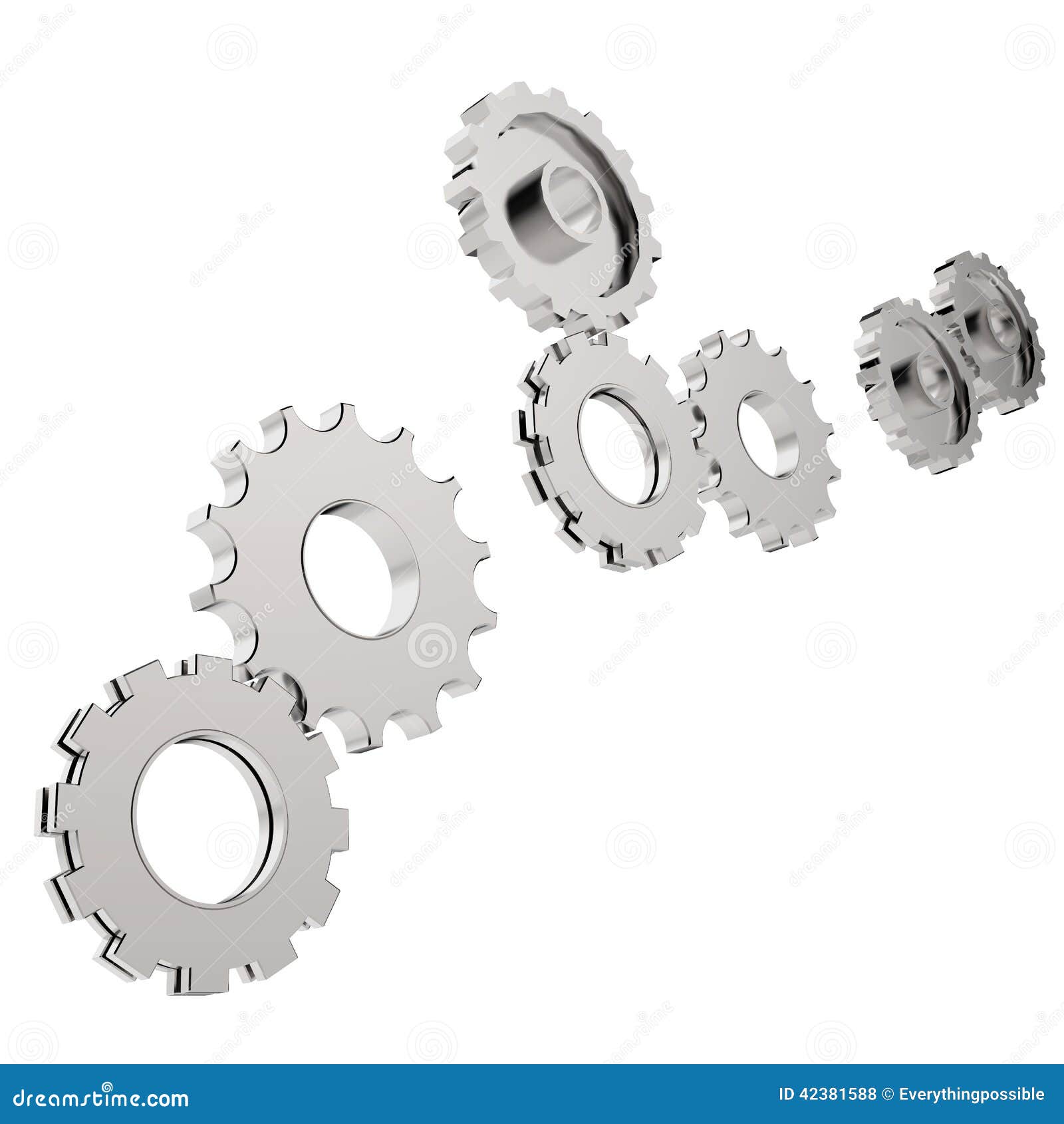 3d cog gear stock illustration. Illustration of group - 42381588