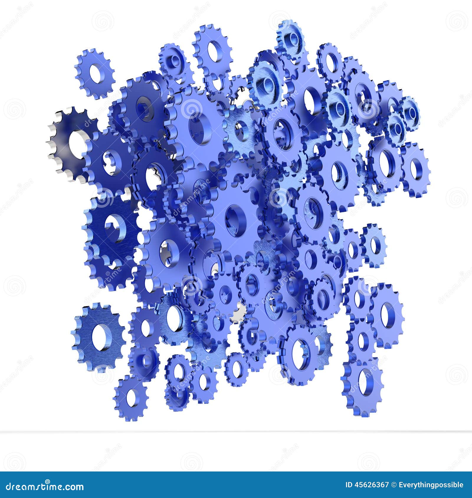 3d Cog Gear on White Background Stock Illustration - Illustration of ...