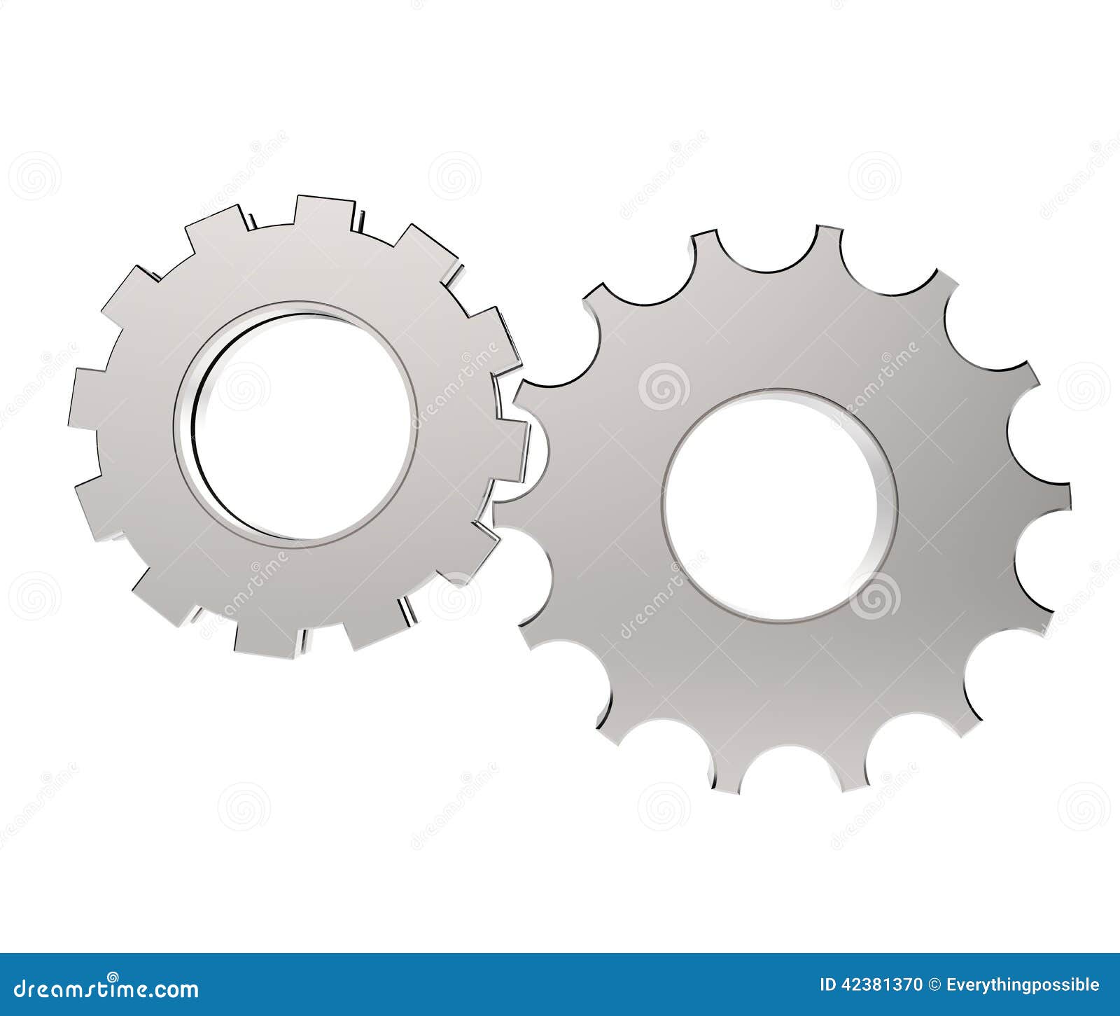 3d Cog Gear on White Background Stock Illustration - Illustration of ...