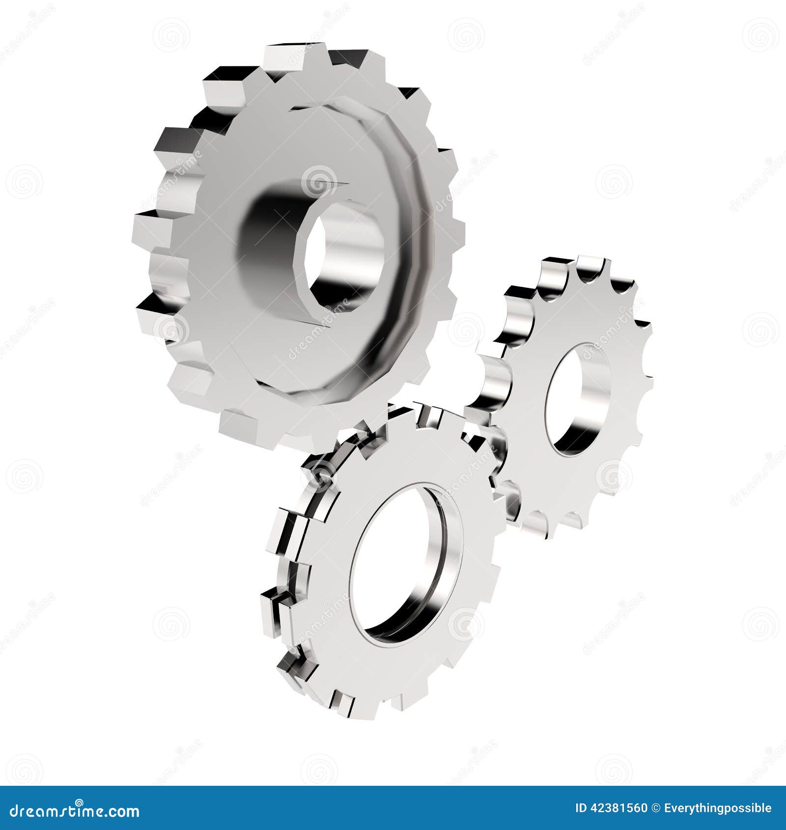 3d Cog Gear on White Background Stock Illustration - Illustration of ...