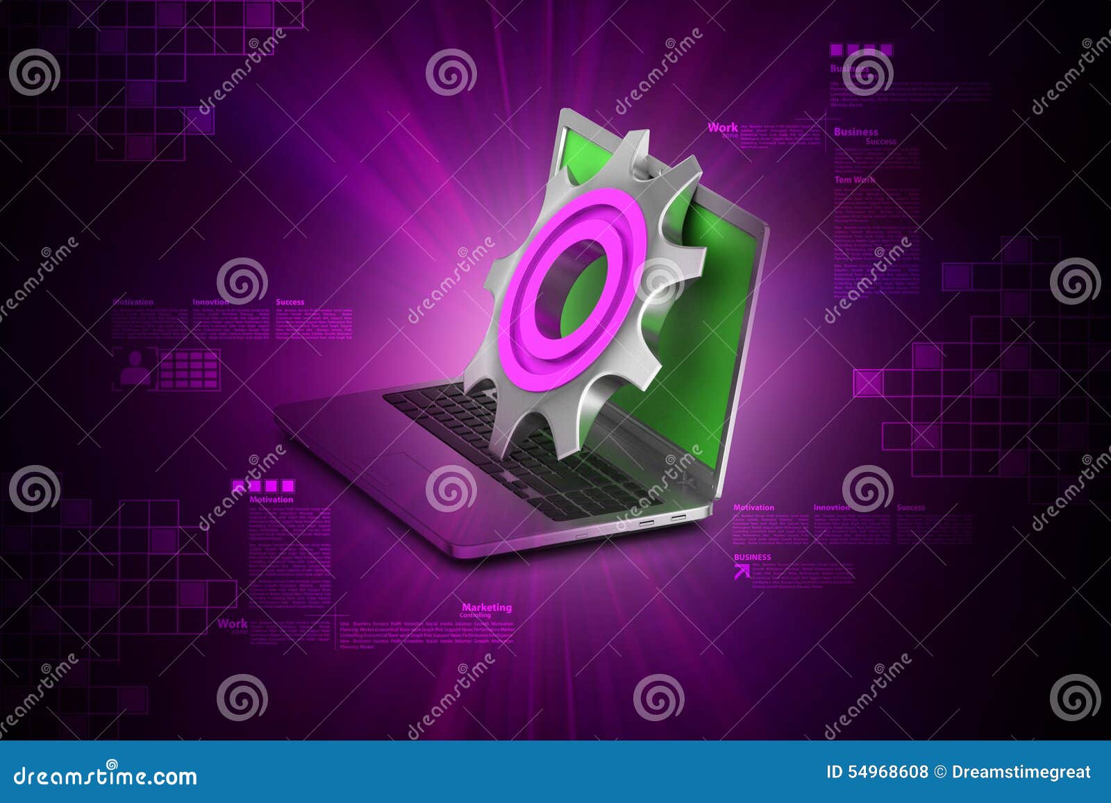 3d Cog Wheel with Computer Mouse Stock Illustration - Illustration of ...