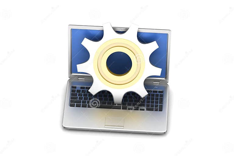 3d Cog Wheel with Computer Mouse Stock Image - Image of industry ...