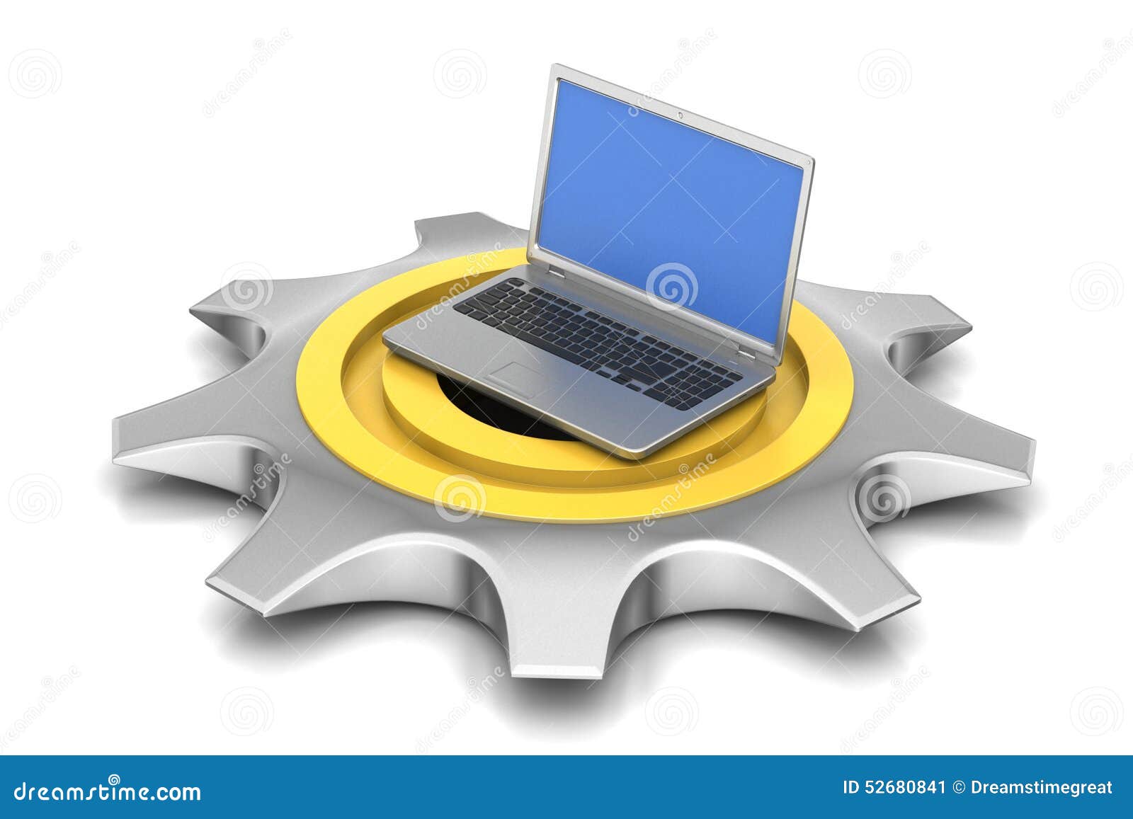 3d Cog Wheel with Computer Mouse Stock Illustration - Illustration of ...