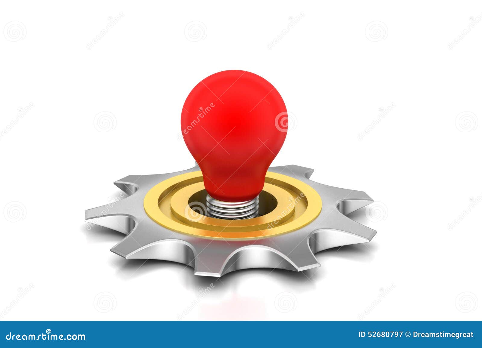 3d Cog Wheel with Light Bulb Stock Illustration - Illustration of gear ...