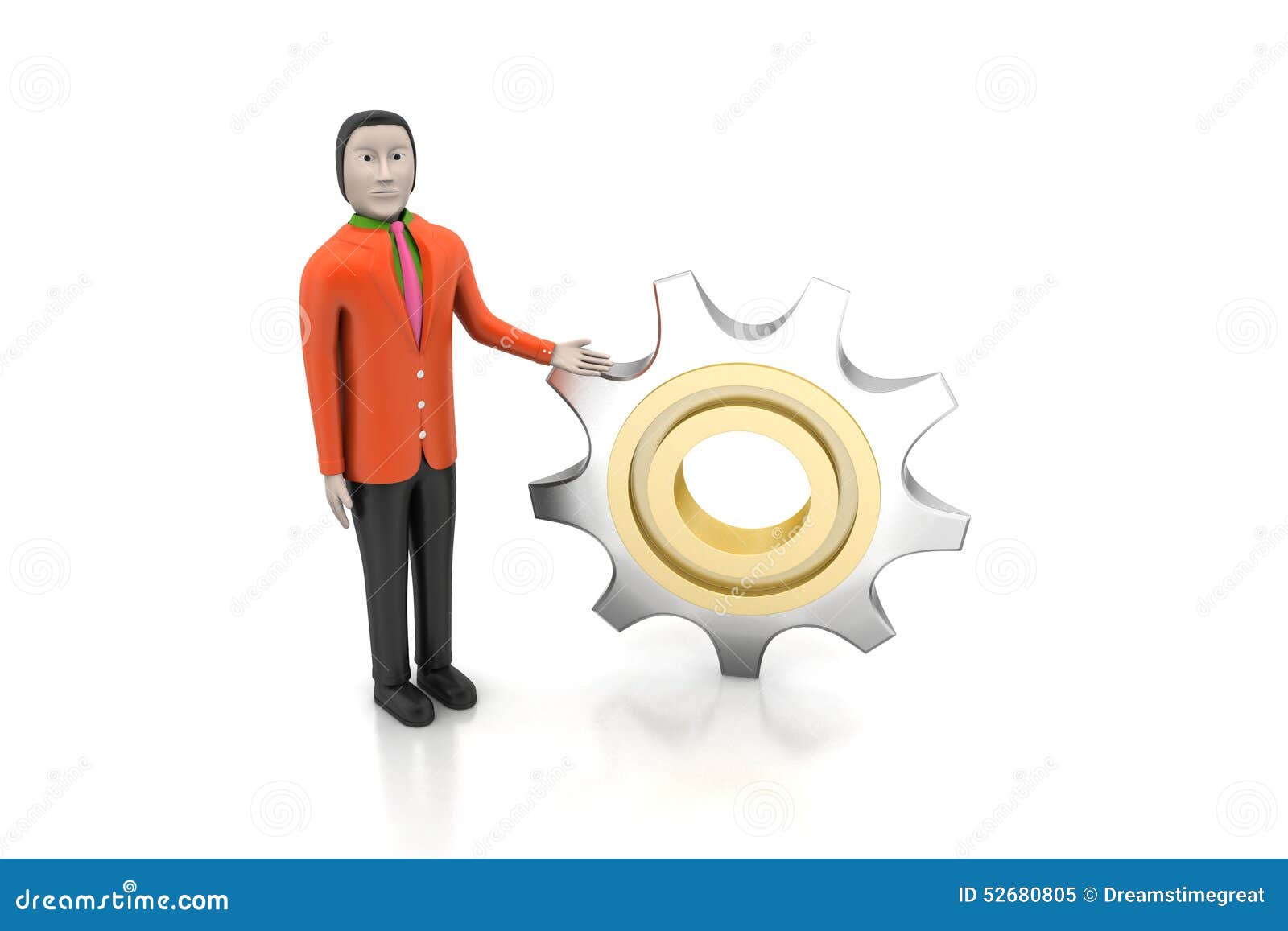 3d cog wheel with man stock illustration. Illustration of cogwheel ...