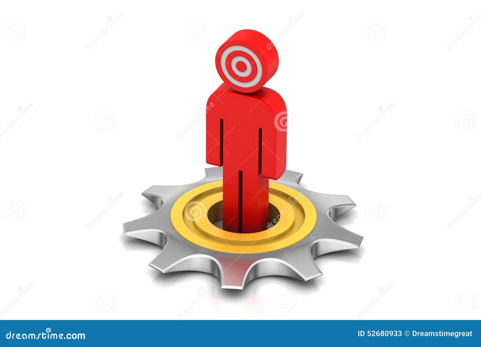 3d cog wheel with man stock illustration. Illustration of design - 52680933