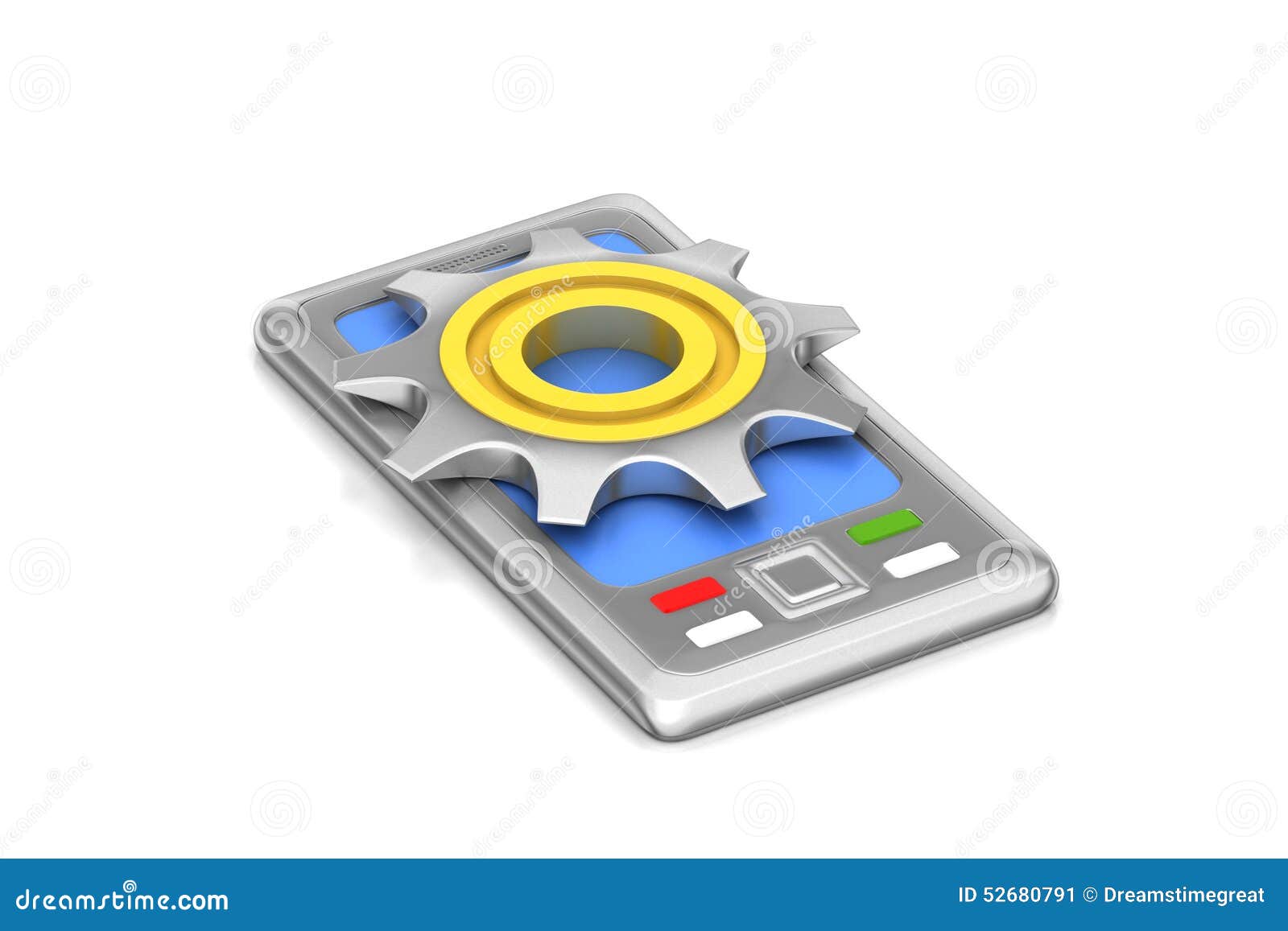 3d Cog Wheel with Smart Phone Stock Illustration - Illustration of ...