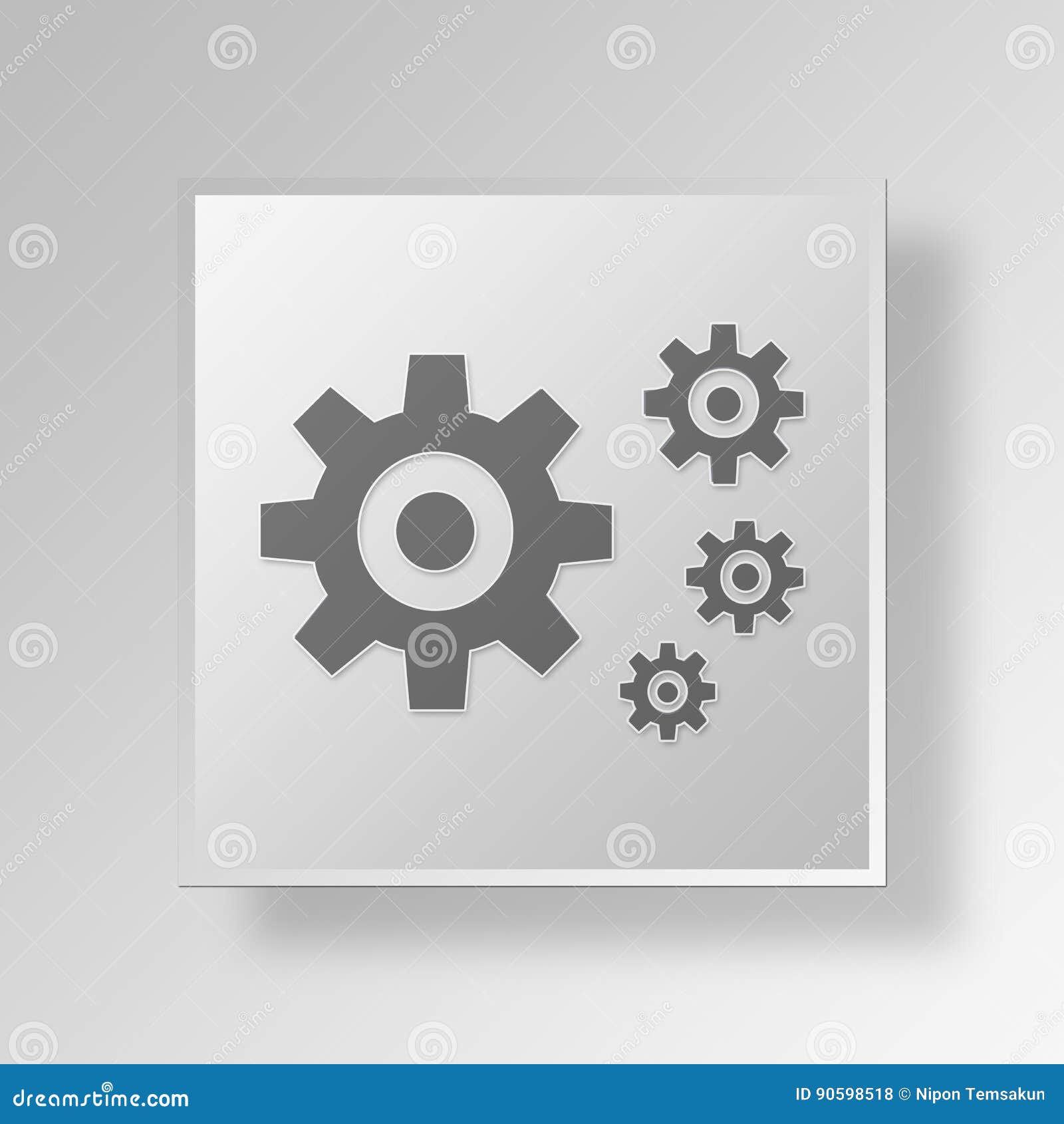 3D Cogs Icon Business Concept Stock Illustration - Illustration of ...