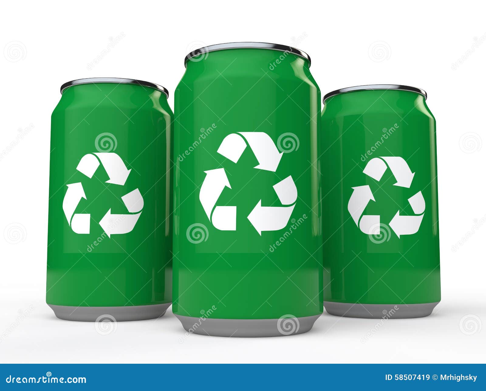 3d Cold Drink Cans with Recycle Symbol Stock Illustration ...
