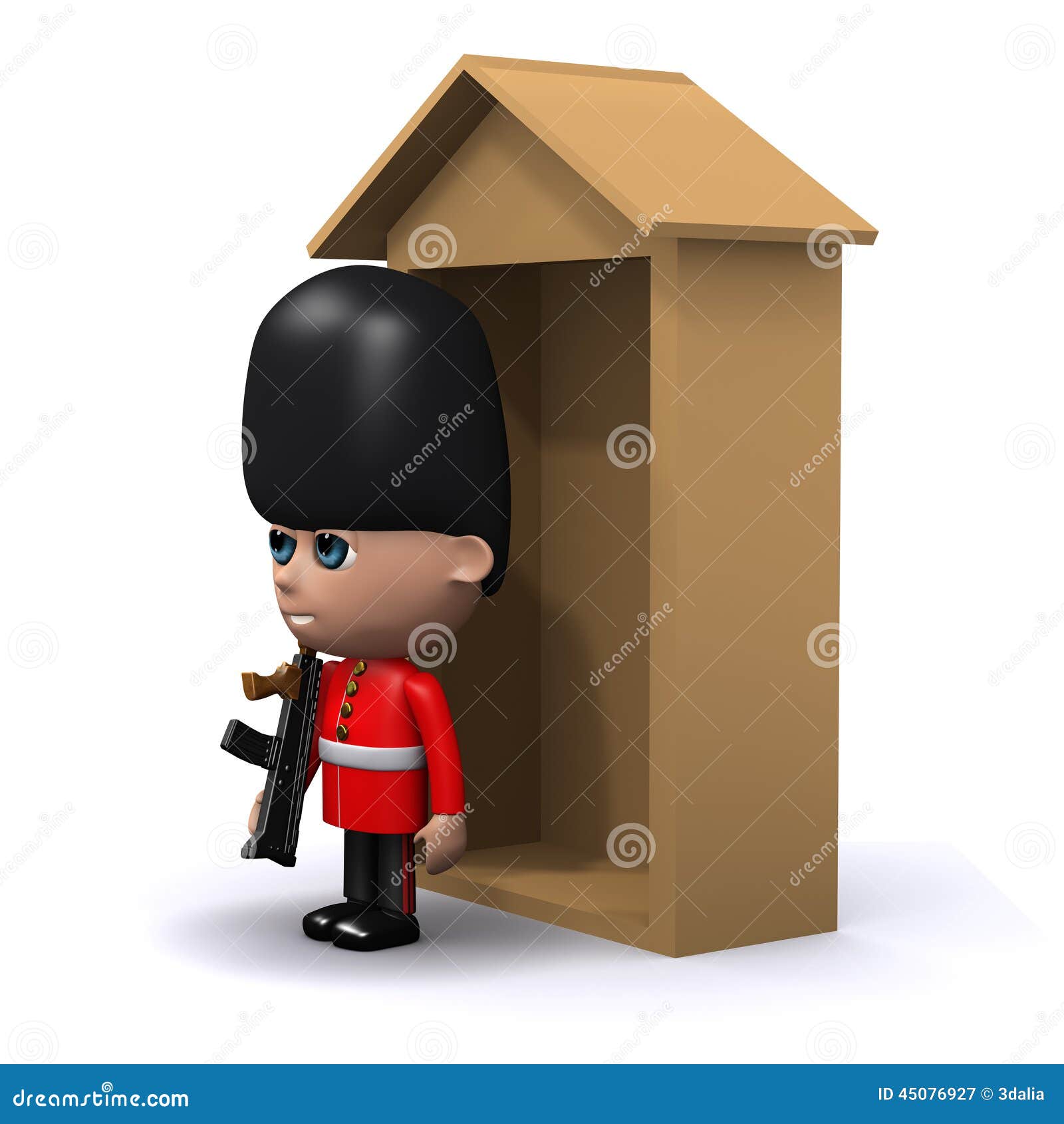3d Coldstream Guard at Attention Outside Sentry Box Stock Illustration ...