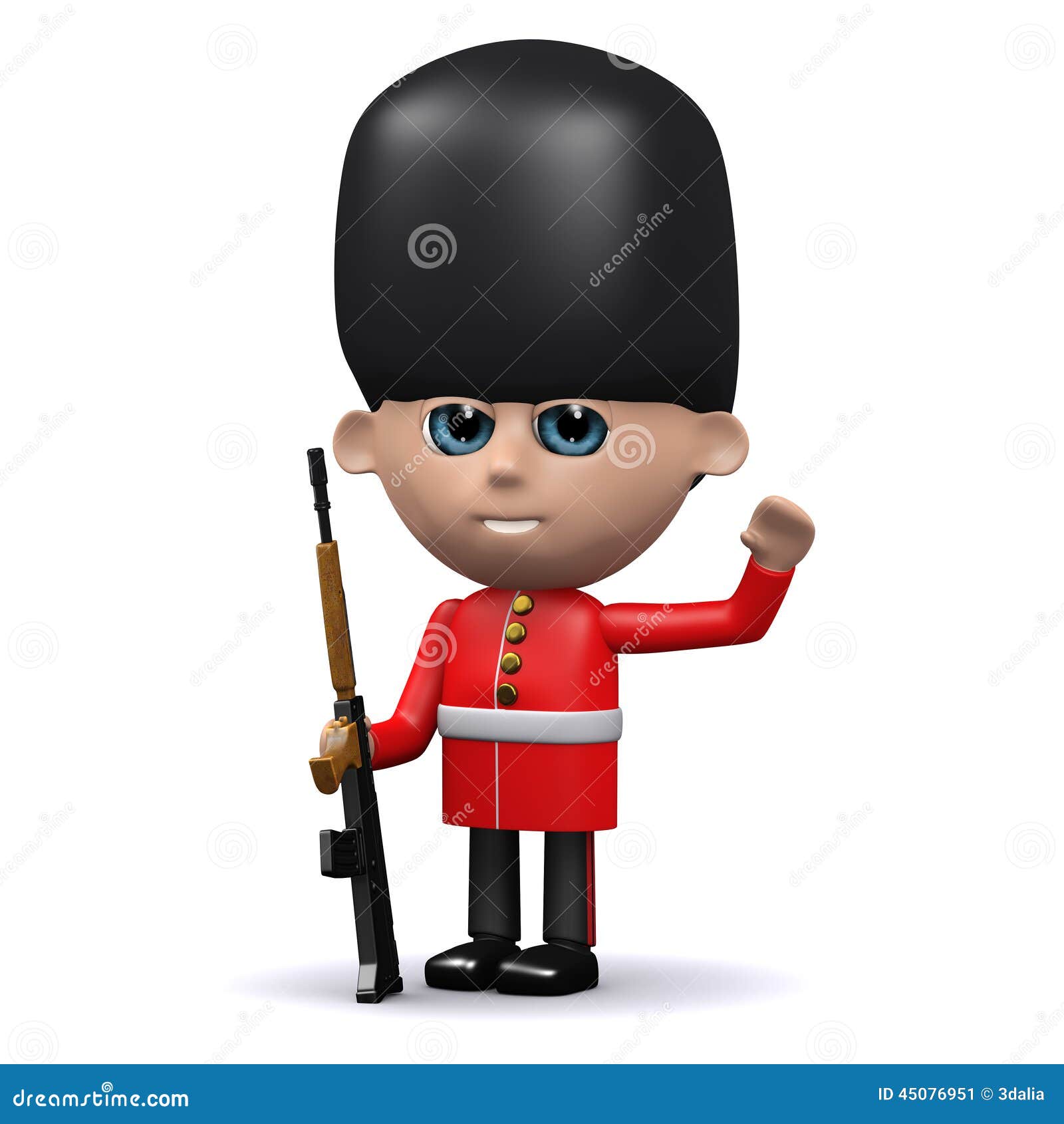 3d Coldstream Guard Waves at the Tourists Stock Illustration ...