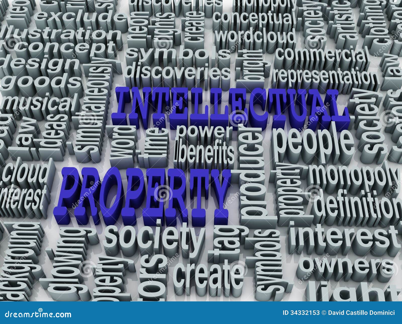 3d Collage of Intellectual Property Stock Illustration - Illustration ...