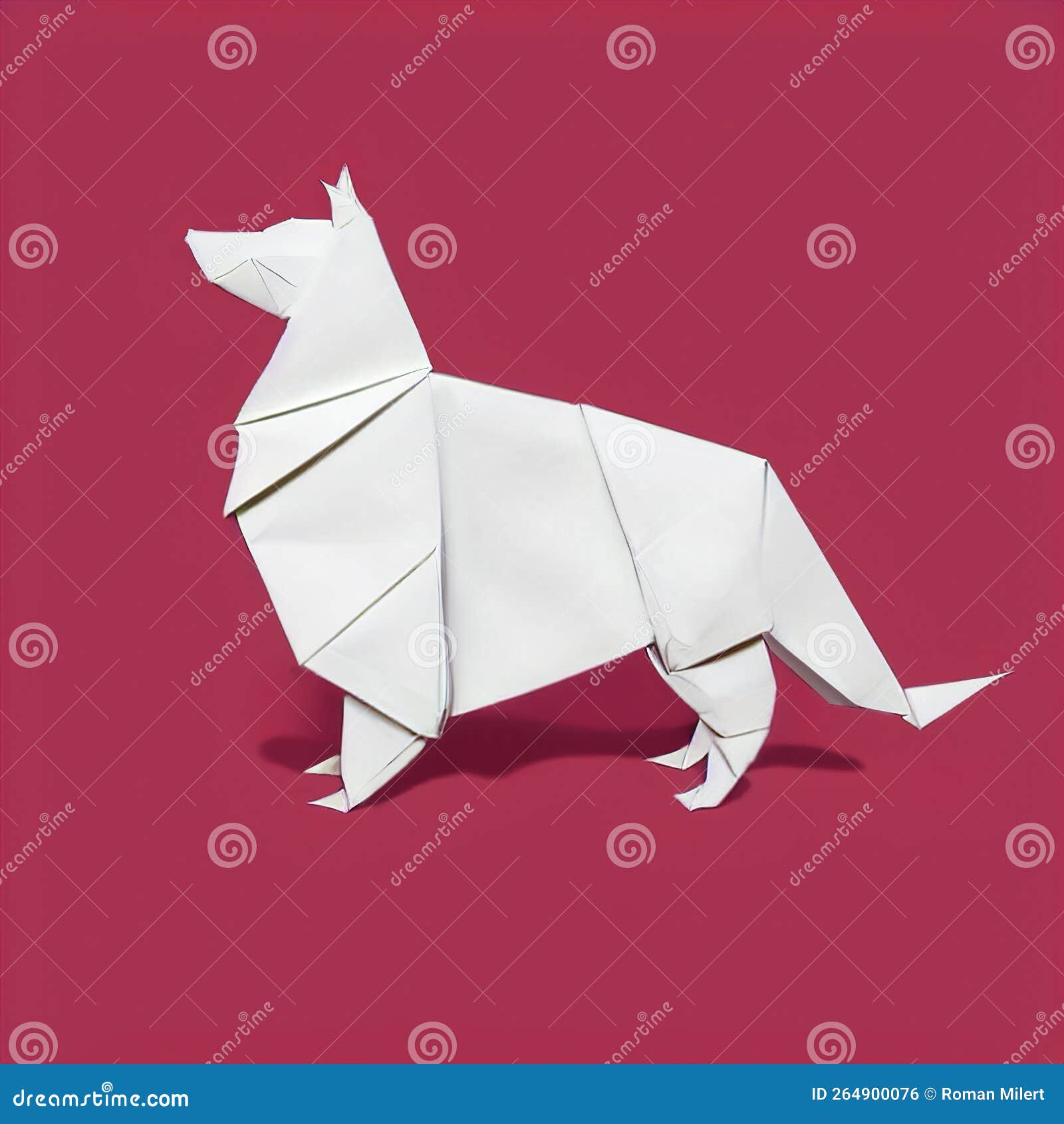 3D Collie Dog in Paper Origami Style Stock Illustration - Illustration ...