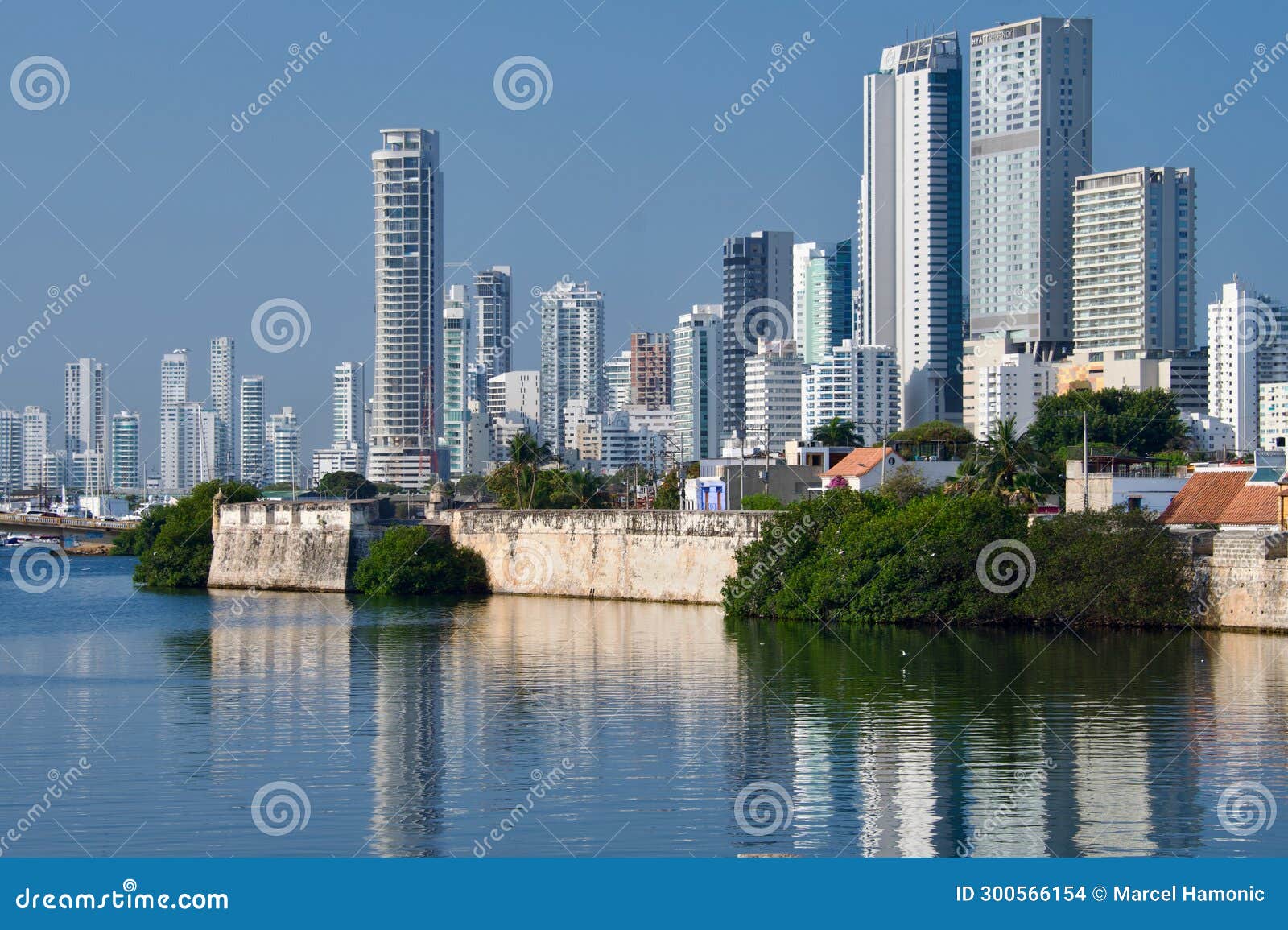 Cartagena Skyline Colombia City Sea Portrait Format Skyscrapers Sunset ...