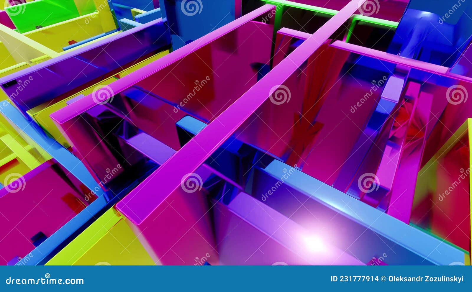 3d Color Boxes Digital Design Concept Technology Business Presentation ...